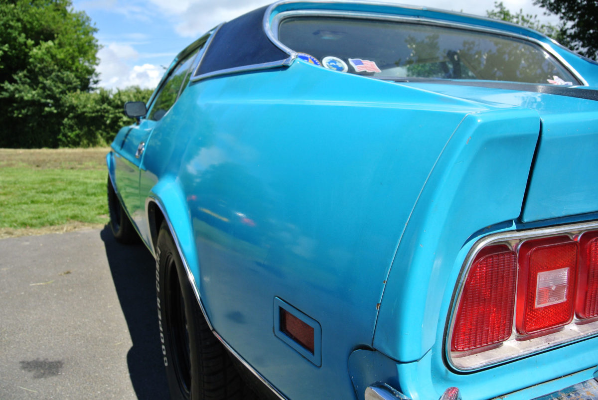 SOLD: 1973 Blue V8 Auto Mustang Grande - Oakwood Classics