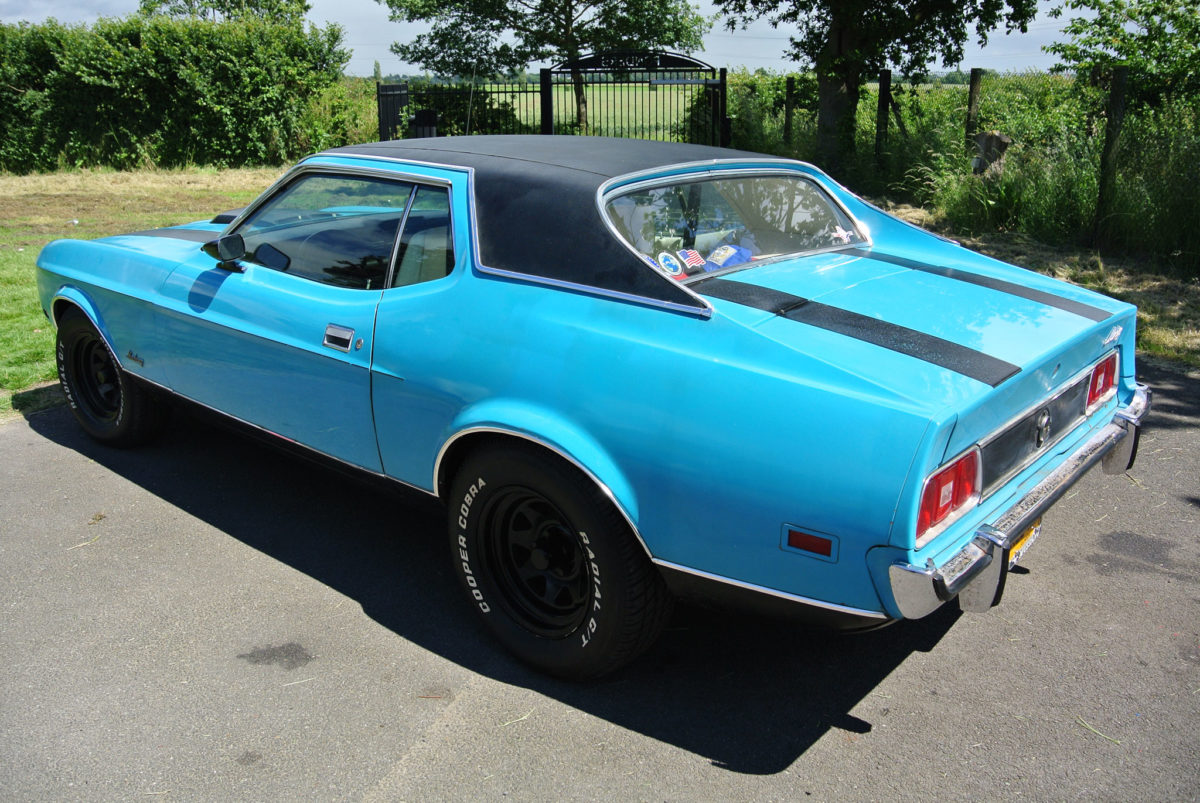 SOLD: 1973 Blue V8 Auto Mustang Grande - Oakwood Classics