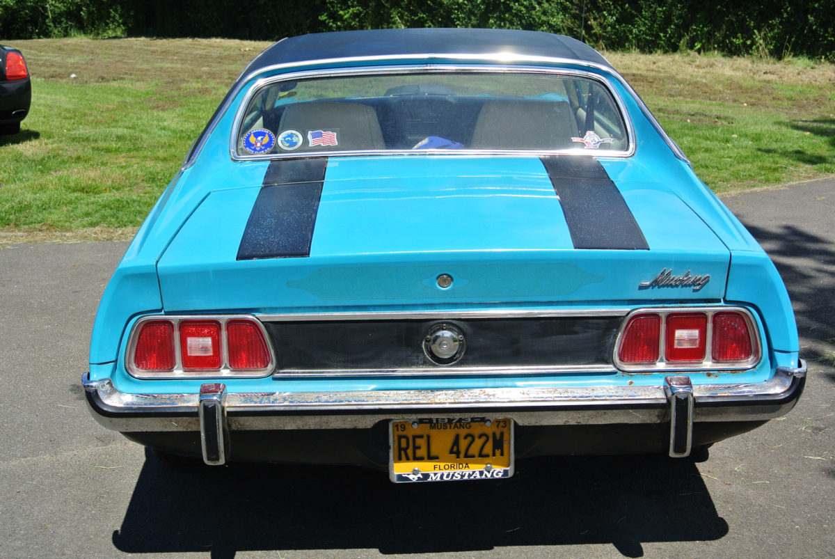 SOLD: 1973 Blue V8 Auto Mustang Grande - Oakwood Classics