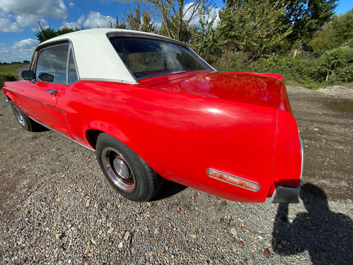 For Sale: 1968 Ford Mustang V8 Auto Bright Red with White Vinyl Roof ...